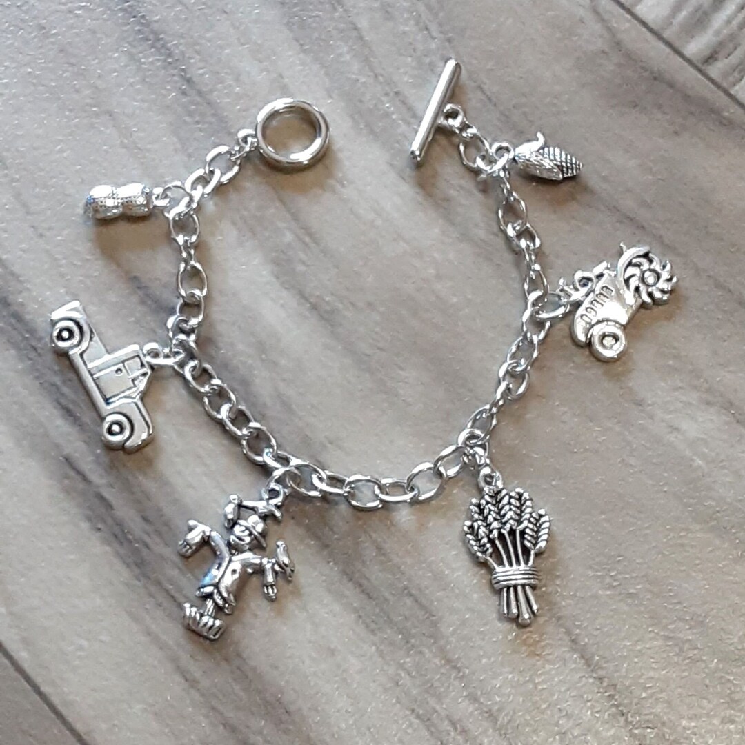 Farm Charm Bracelet - Farm Jewelry - Farming Bracelet - Peanut Farmers ...