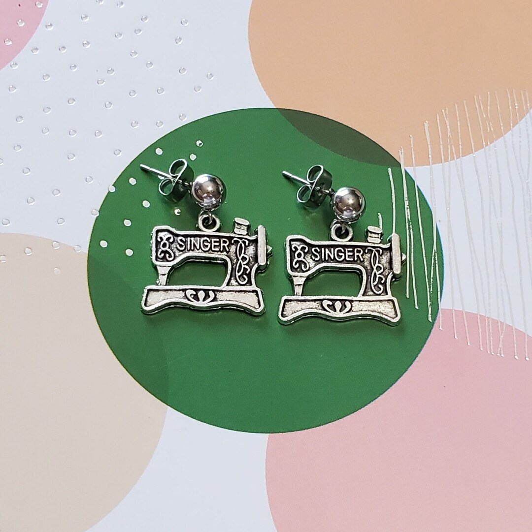 Sewing Machine Earrings - Sewing Machine Charms - Sewing Gift - Sewing ...