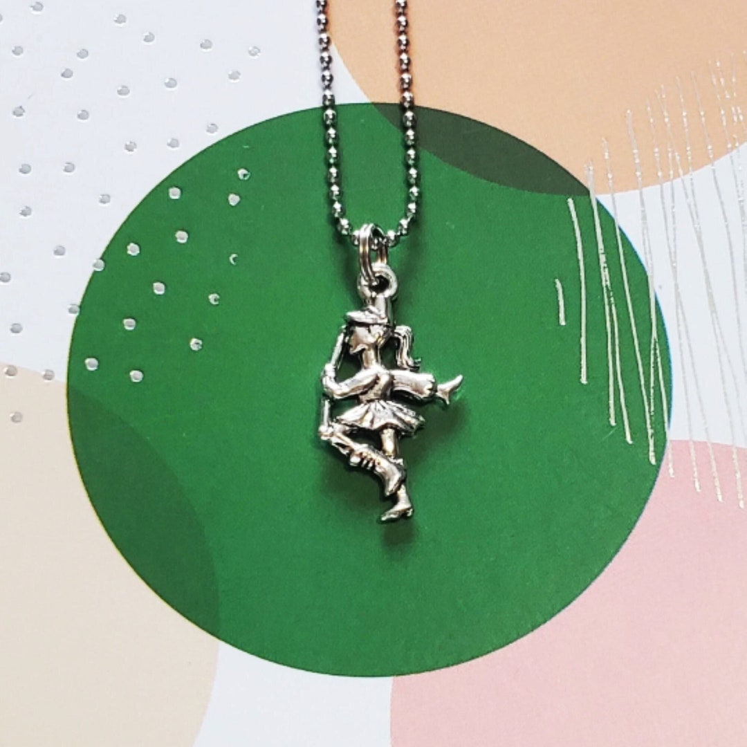 Majorette Charm Necklace: Antique Silver Baton Twirler Jewelry - Etsy