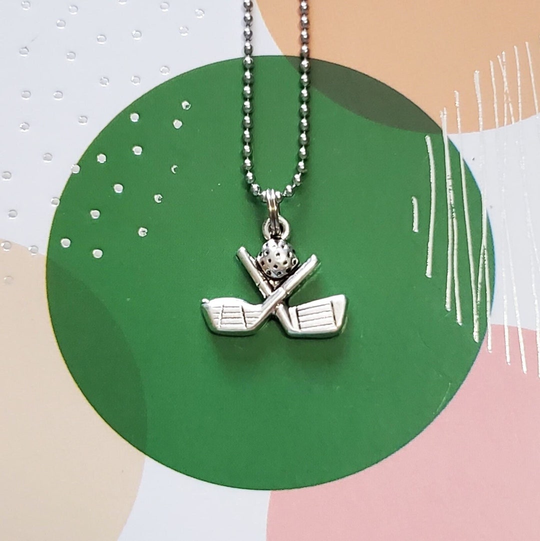 Golf Club Necklace - Golf Clubs and Ball Charm - Golfers Gift - Golf ...