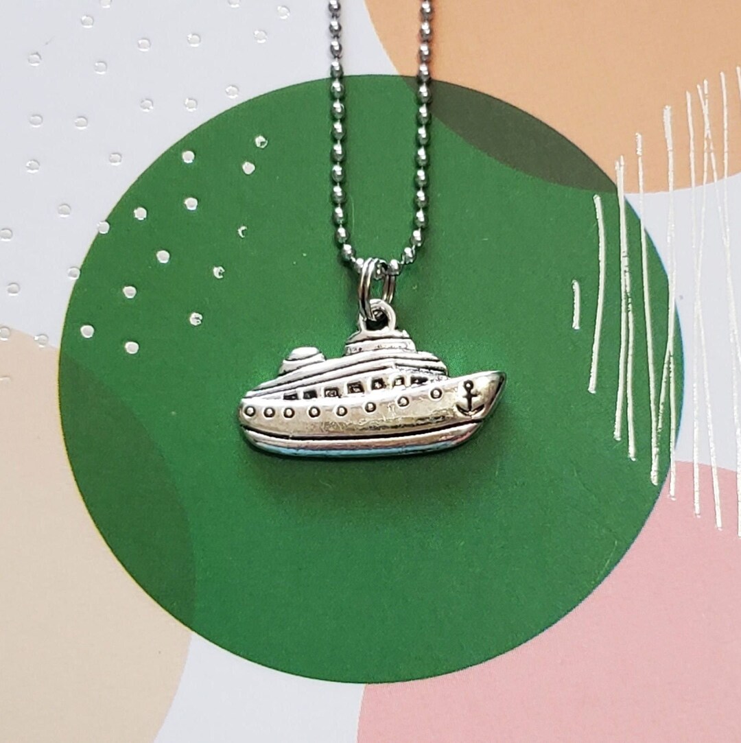 Cruise Ship Necklace: Antique Silver Vacation Jewelry - Etsy