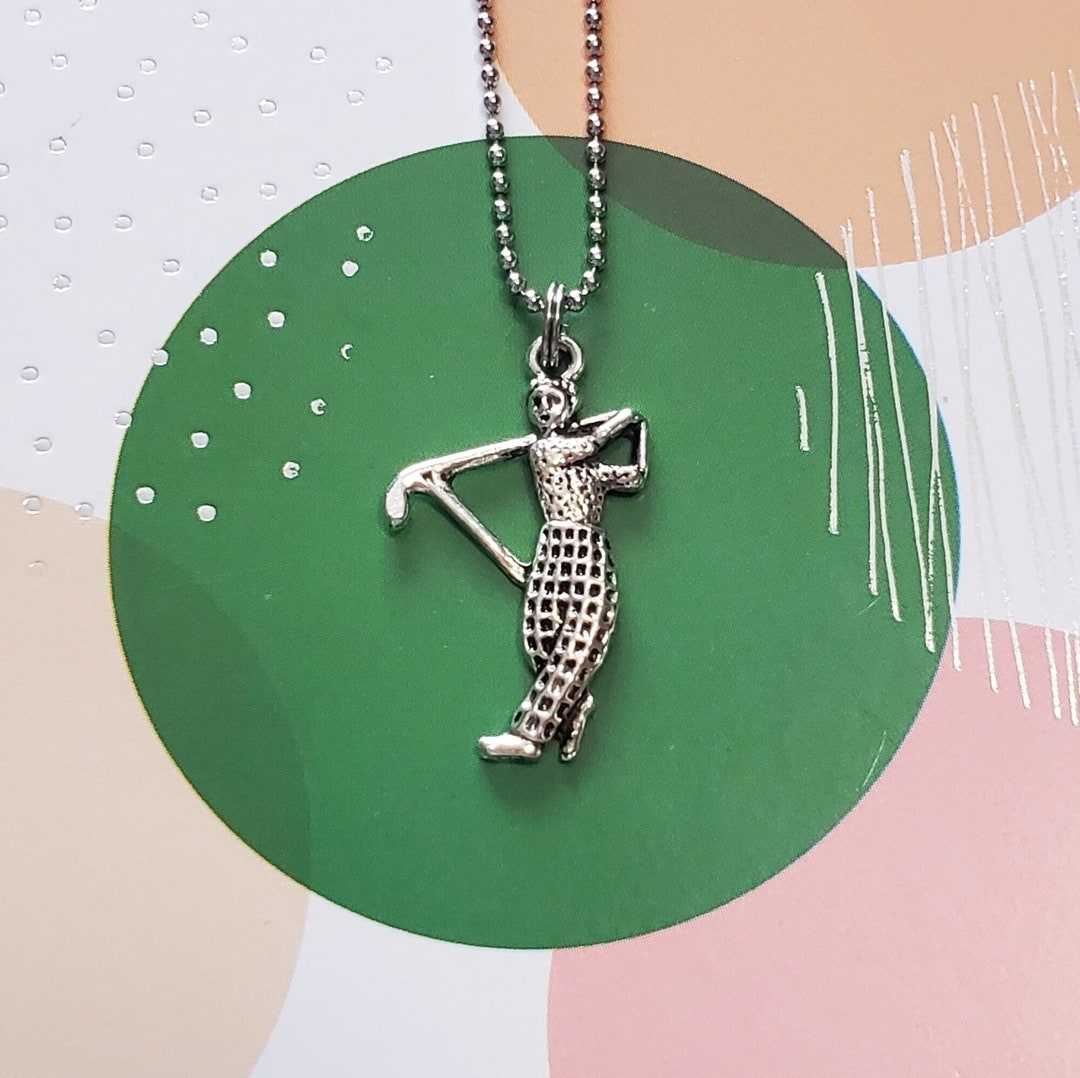 Golfers Necklace - Golfers Charm - Golf Jewelry - Golf Lovers Necklace ...