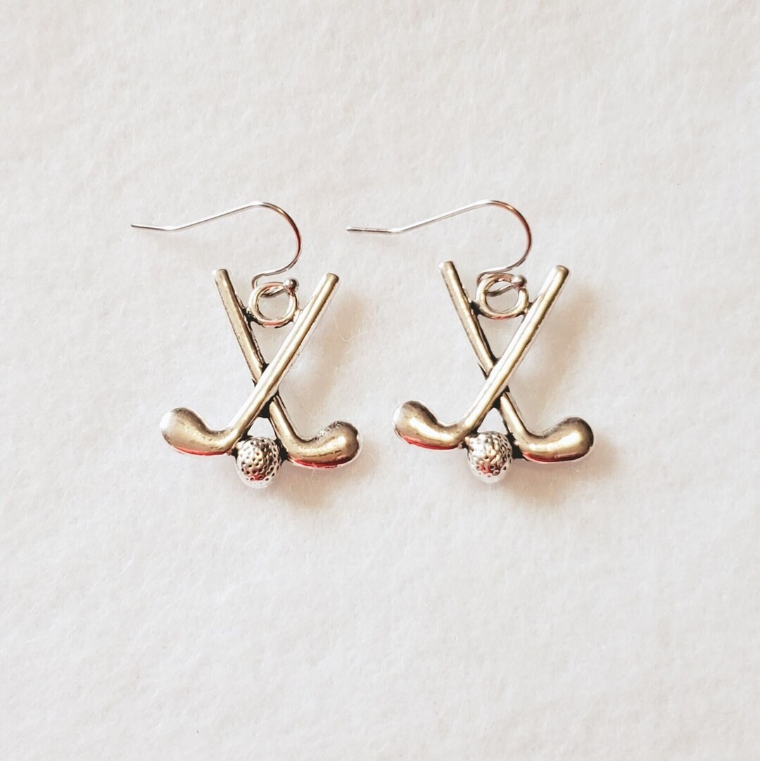 Golf Club Earrings - Golf Club and Ball Charms - Golfers Gift - Golf ...