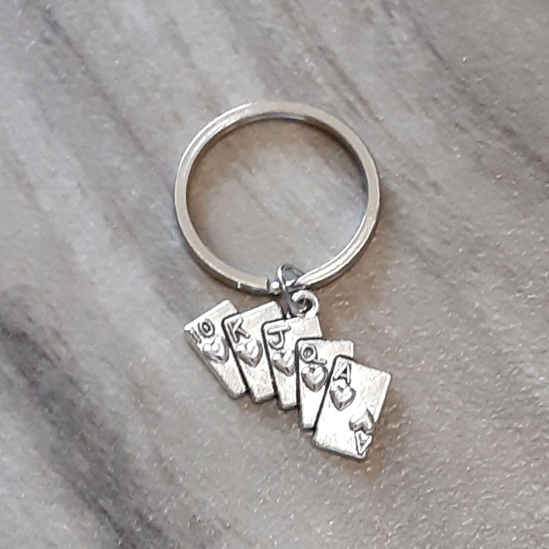 Playing Cards Keychain - Playing Cards Charm - Card Shark Gift - Poker ...