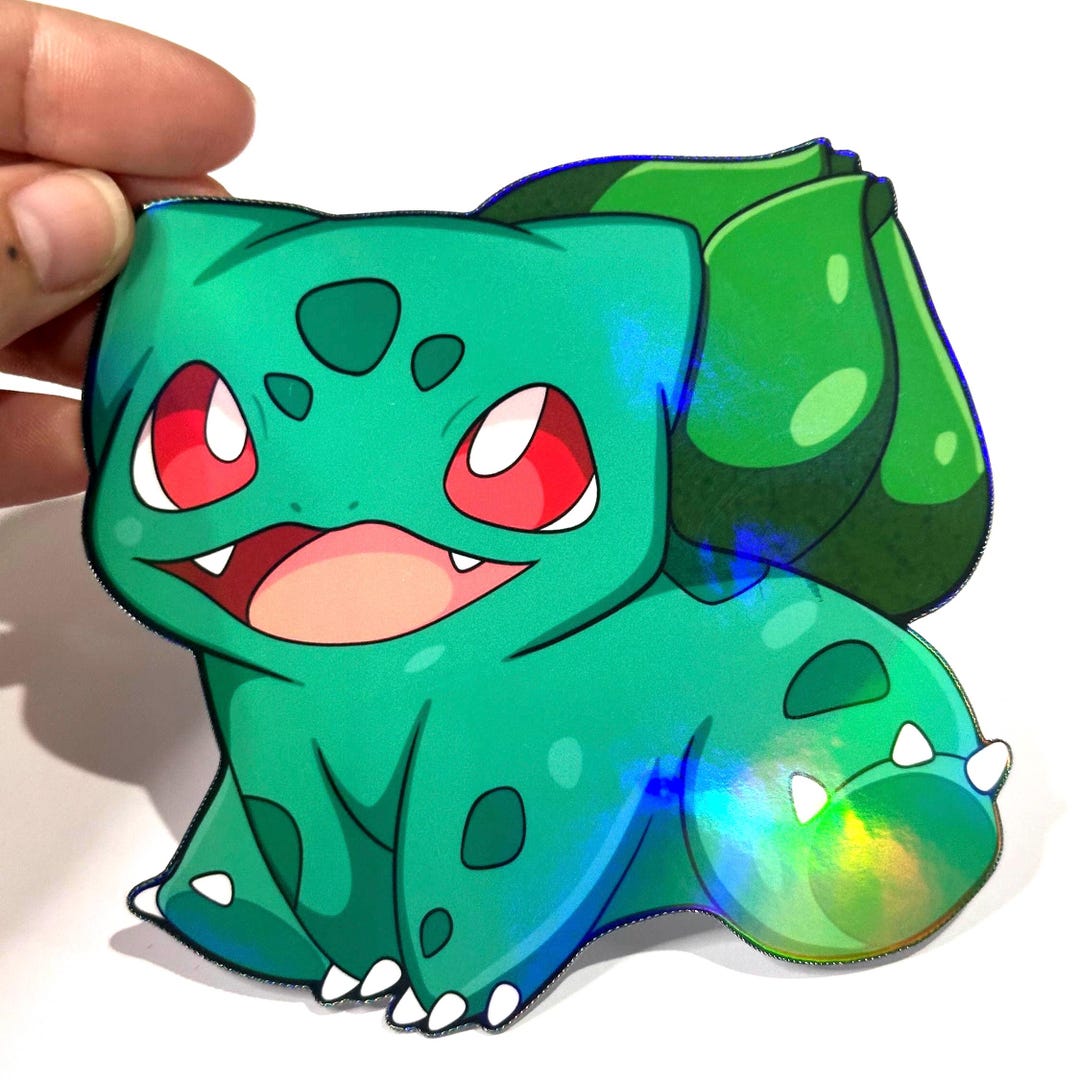 Pokémon Fan Art Stickers- Bulbasaur Cute Hand Drawn Anime Holographic ...