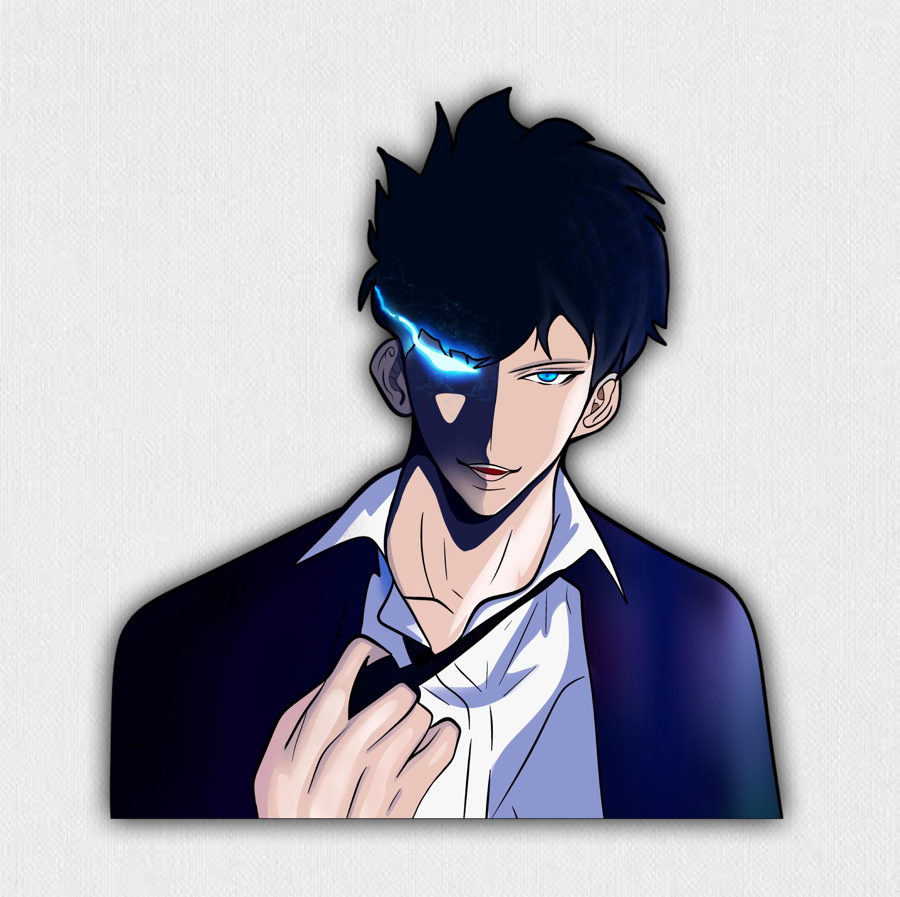 Solo Leveling Fan Art Stickers- Jin-woo Monarch Hand Drawn Anime ...