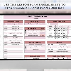 Excel Template for Teachers, Teacher Task Tracker, Homeschool Planner ...