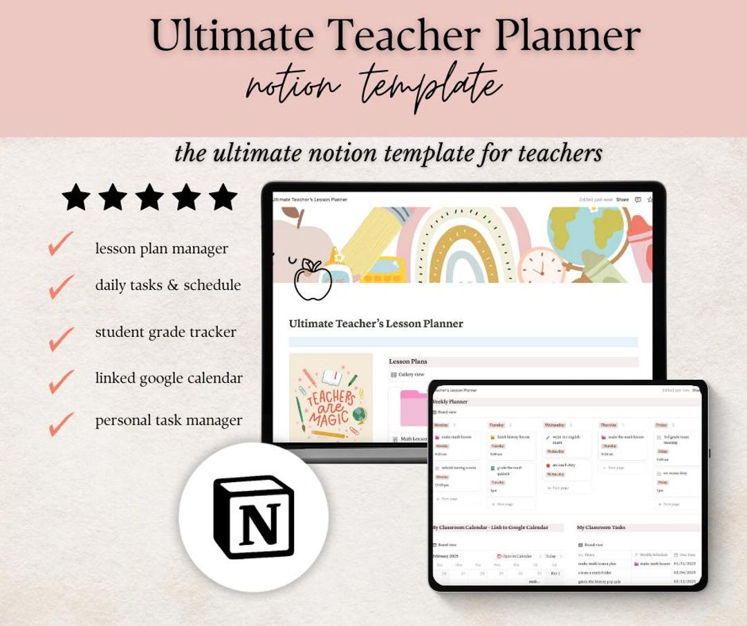 Teacher Notion Plan Template, Notion Teacher’s Planner | Digital ...