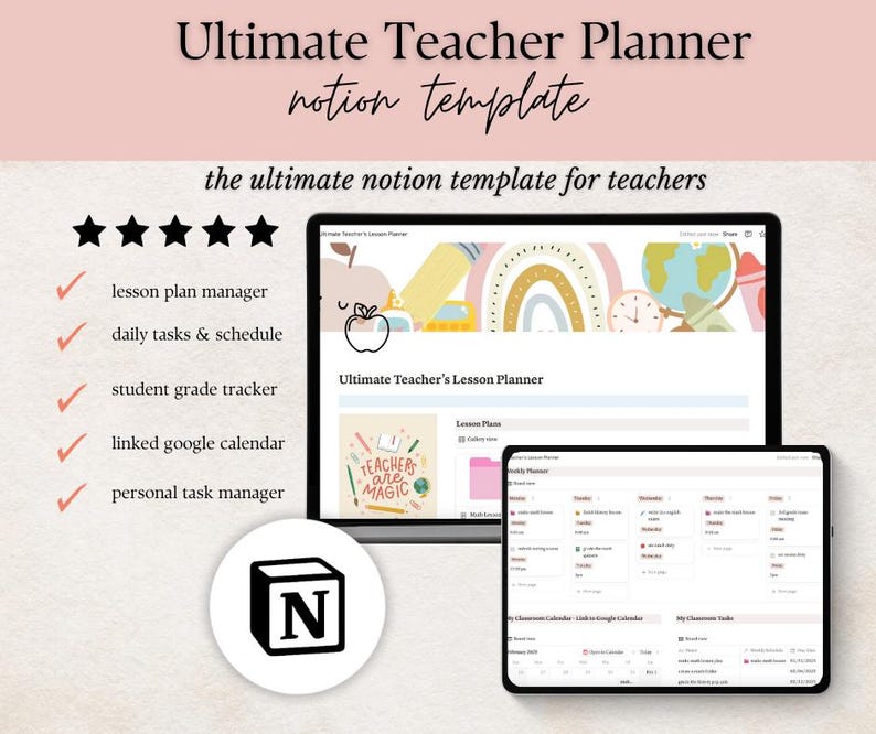 Teacher Notion Plan Template, Notion Teacher’s Planner | Digital ...