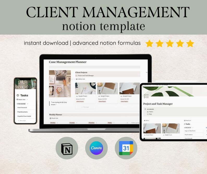 Case Management Notion Template | Client Portal | Project Management & Task Tracker | Client ...