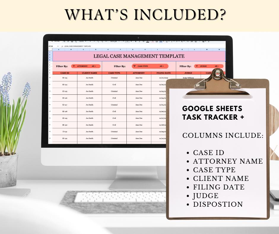 Legal Case Management Template | Google Sheets Project Management ...