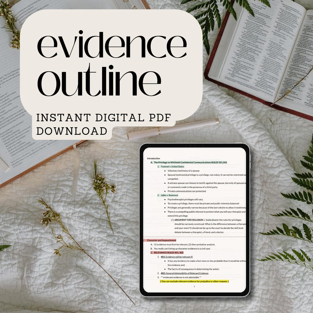 Ace Your Law School Evidence Exam With This Comprehensive Evidence ...