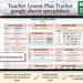 Teacher Lesson Plan Tracker, Teacher Assignment Task Spreadsheet ...