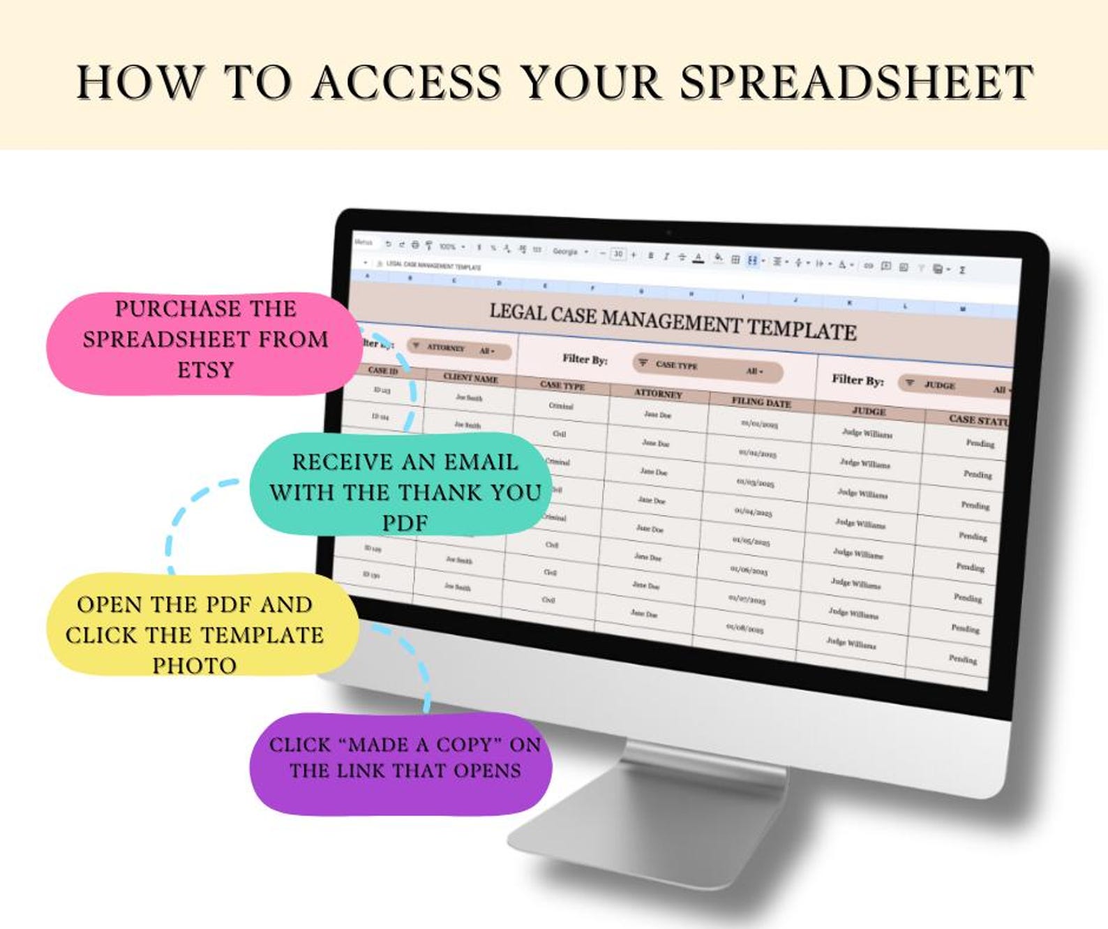 Legal Case Management Template | Google Sheets Project Management ...