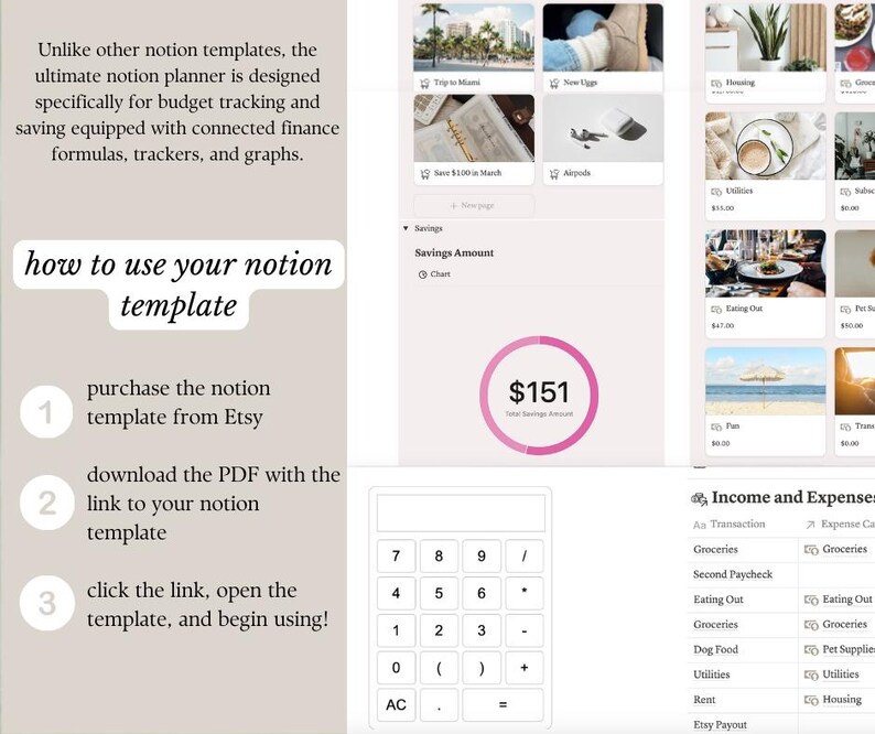 Notion Budget Spreadsheet, Monthly Budget Finance Tracker for Notion ...