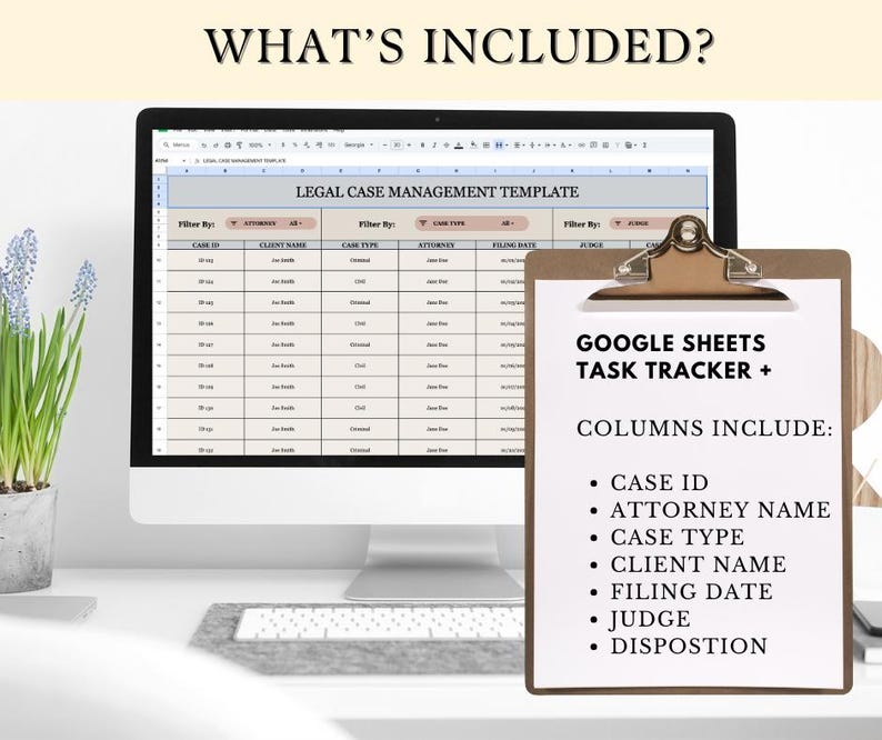 Legal Case Management Template | Google Sheets Project Management ...