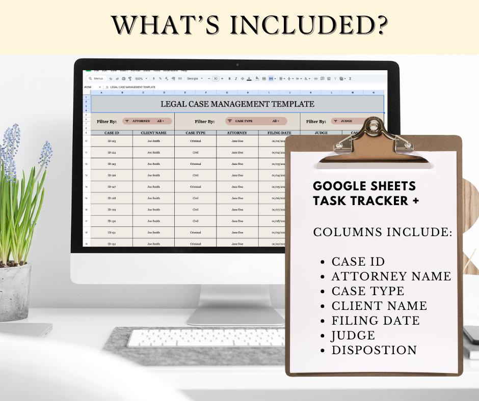 Legal Case Management Template | Google Sheets Project Management ...