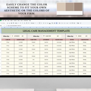 Legal Case Management Template | Google Sheets Project Management ...