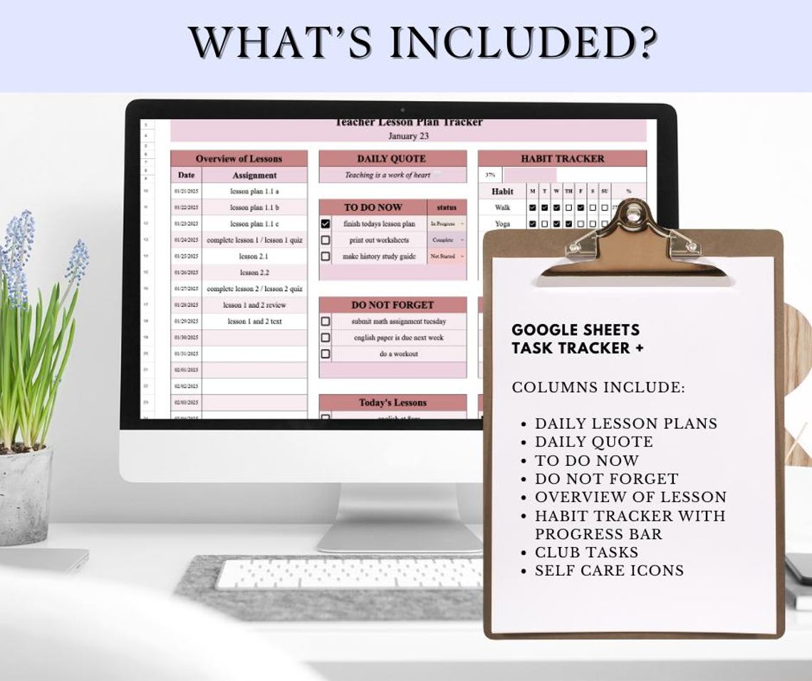 Excel Template for Teachers, Teacher Task Tracker, Homeschool Planner ...