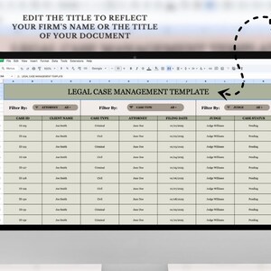Legal Case Management Template | Google Sheets Project Management ...