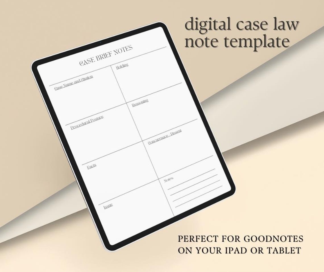 Law School Case Brief, Minimalist Legal Template for Notes, Goodnotes ...