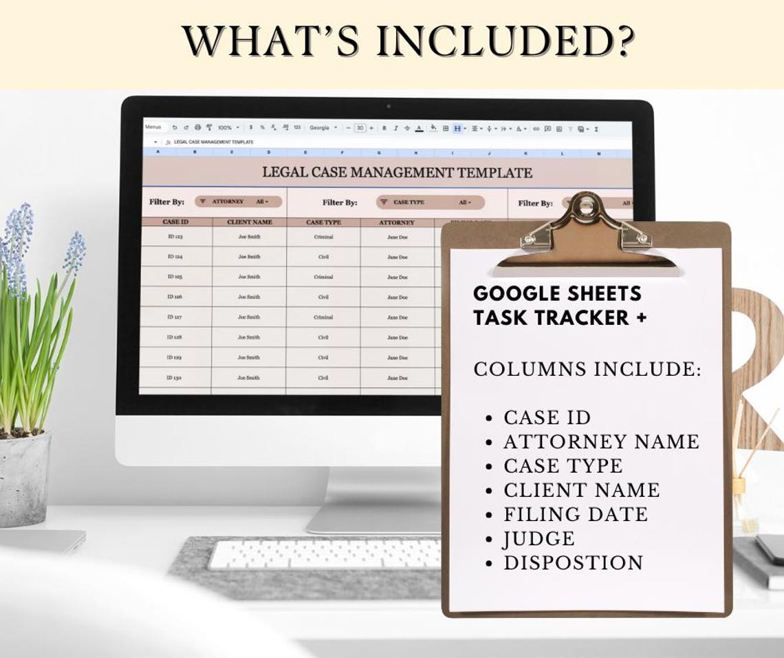 Legal Case Management Template | Google Sheets Project Management ...