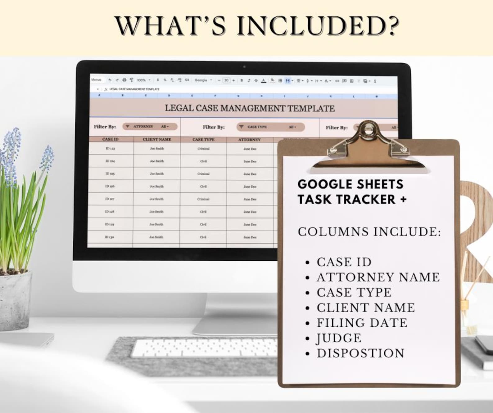 Legal Case Management Template | Google Sheets Project Management ...