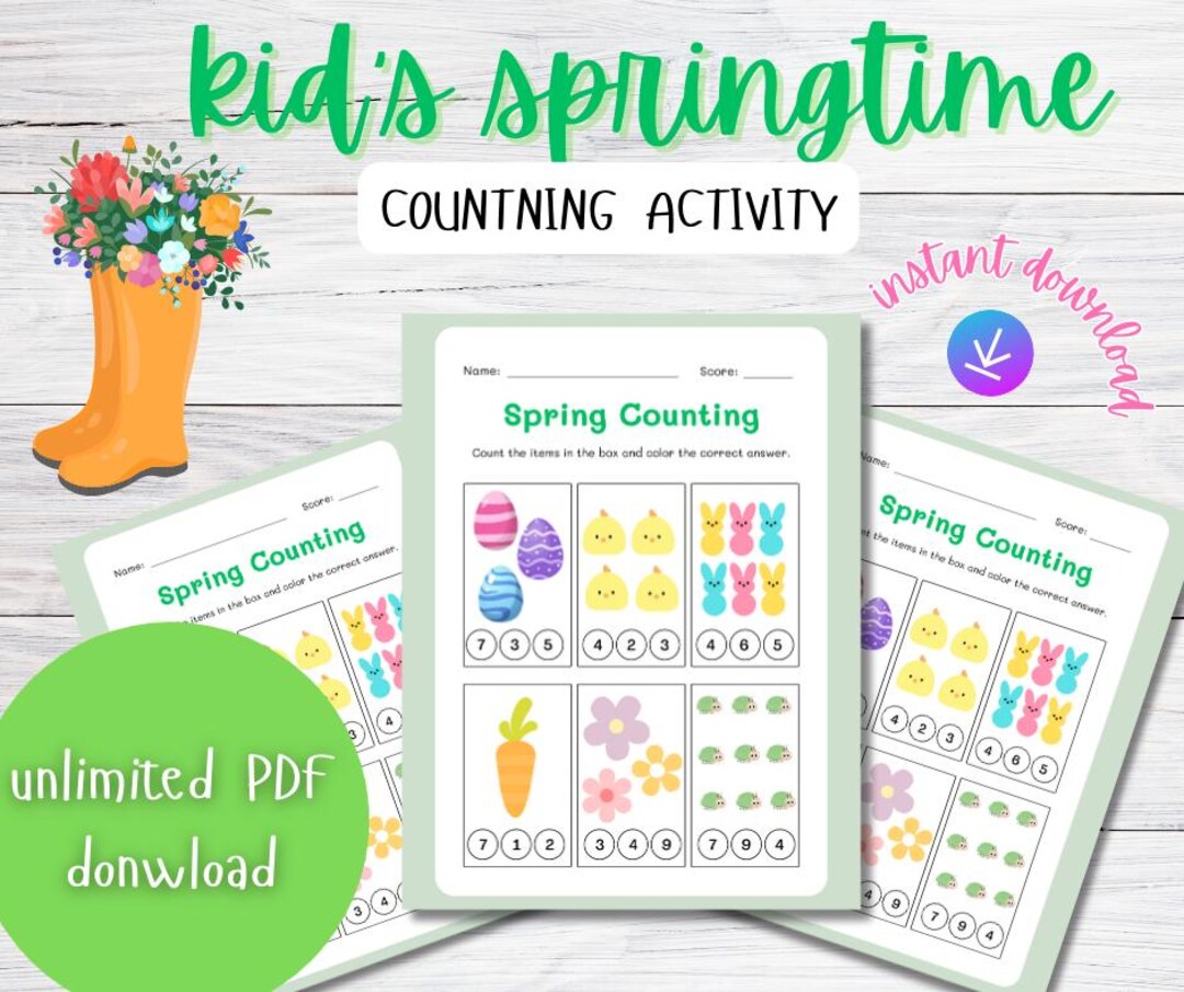 Spring Counting Activity for Kids, Classroom Easter Activities ...