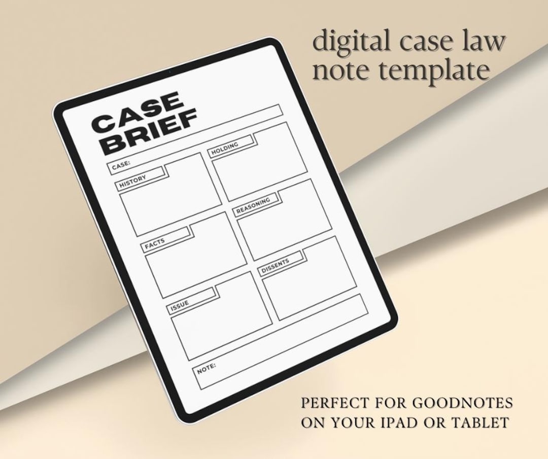 Law School Case Brief, Minimalist Legal Template for Notes, Goodnotes ...
