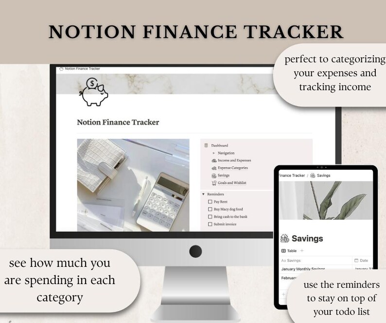 Notion Budget Spreadsheet, Monthly Budget Finance Tracker for Notion, Notion Bill Tracker ...