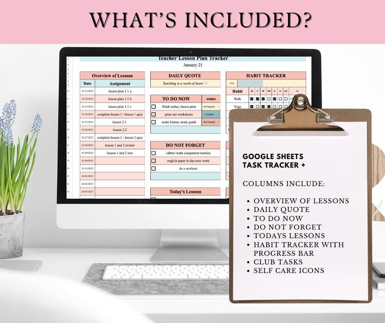 Teacher Lesson Plan Tracker, Teacher Assignment Task Spreadsheet ...