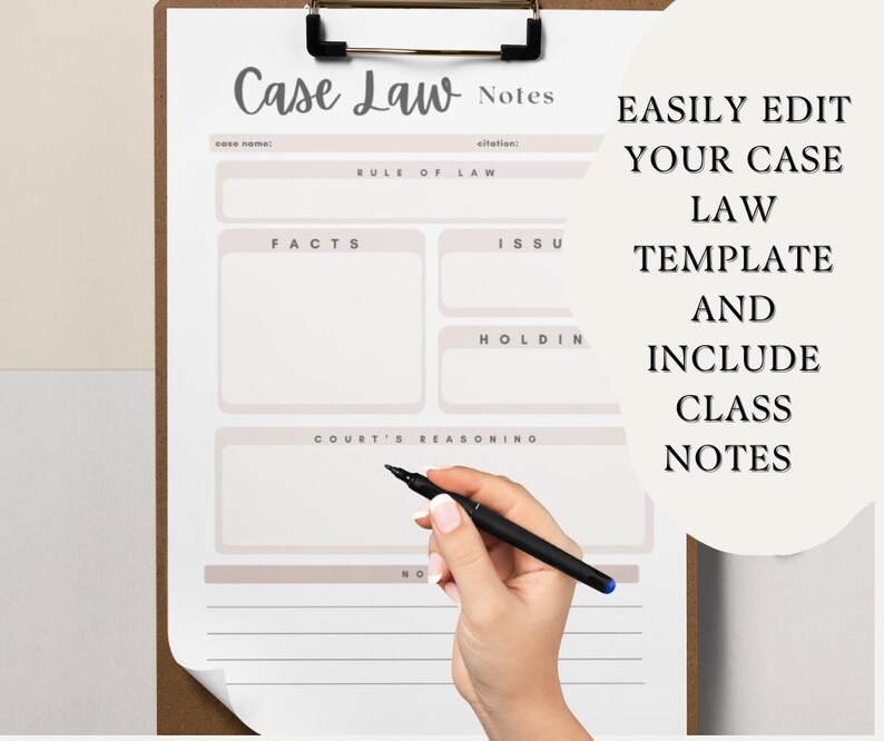 Case Law Brief Template | Aesthetic Law School Case Briefing Template ...