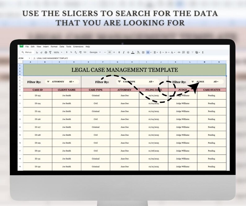 Legal Case Management Template | Google Sheets Project Management ...