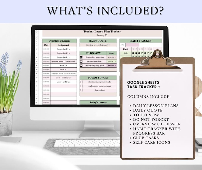 Teacher Lesson Plan Tracker, Teacher Assignment Task Spreadsheet ...