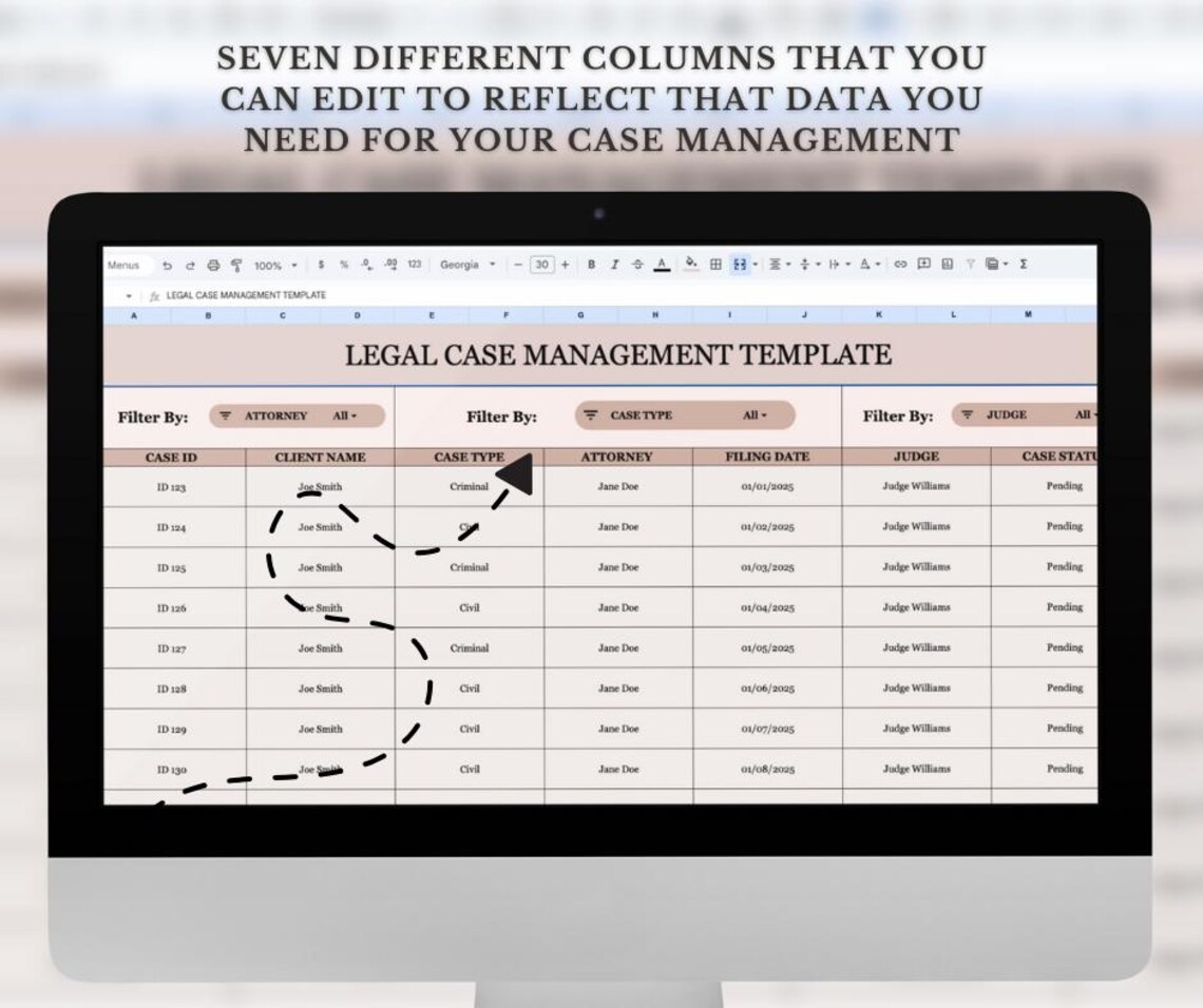 Legal Case Management Template | Google Sheets Project Management ...