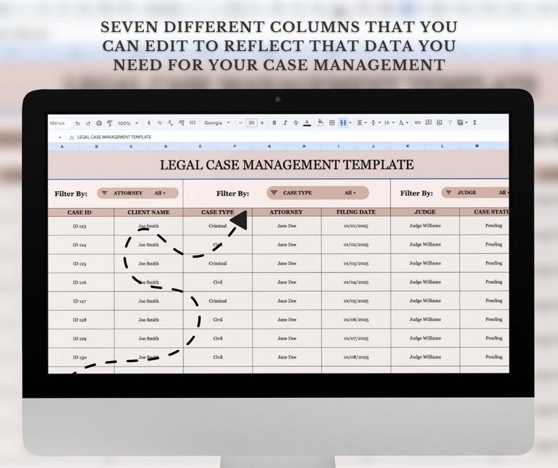 Legal Case Management Template | Google Sheets Project Management ...