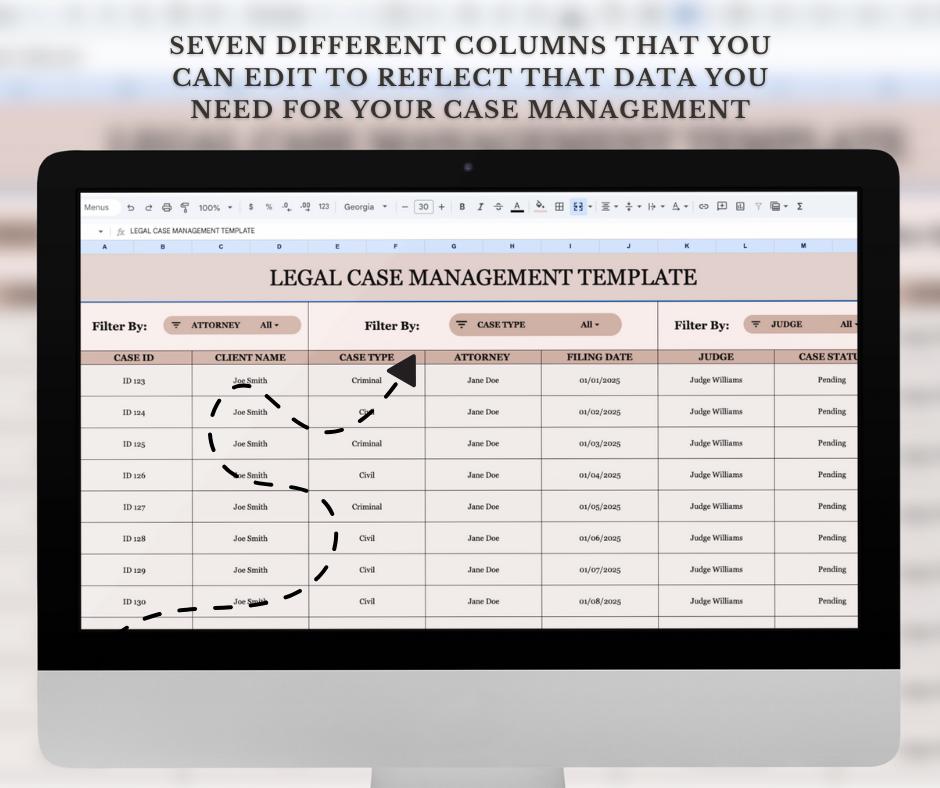 Legal Case Management Template | Google Sheets Project Management ...