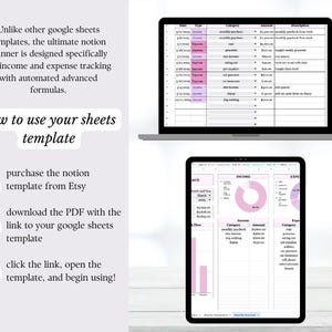 Income and Expense Tracker Pastel - Monthly Expense Spreadsheet, Debt ...