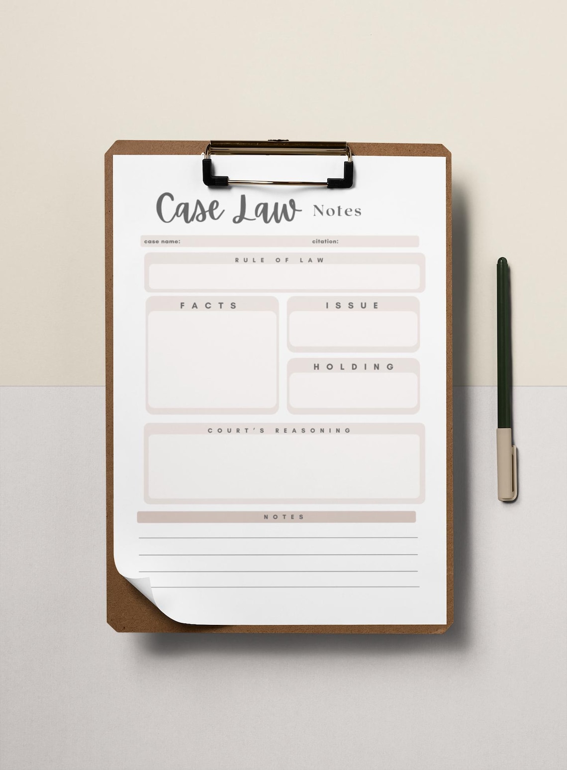 Case Law Brief Template | Aesthetic Law School Case Briefing Template ...