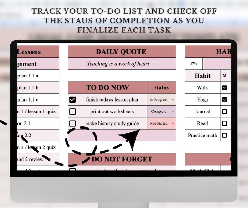 Excel Template for Teachers, Teacher Task Tracker, Homeschool Planner ...
