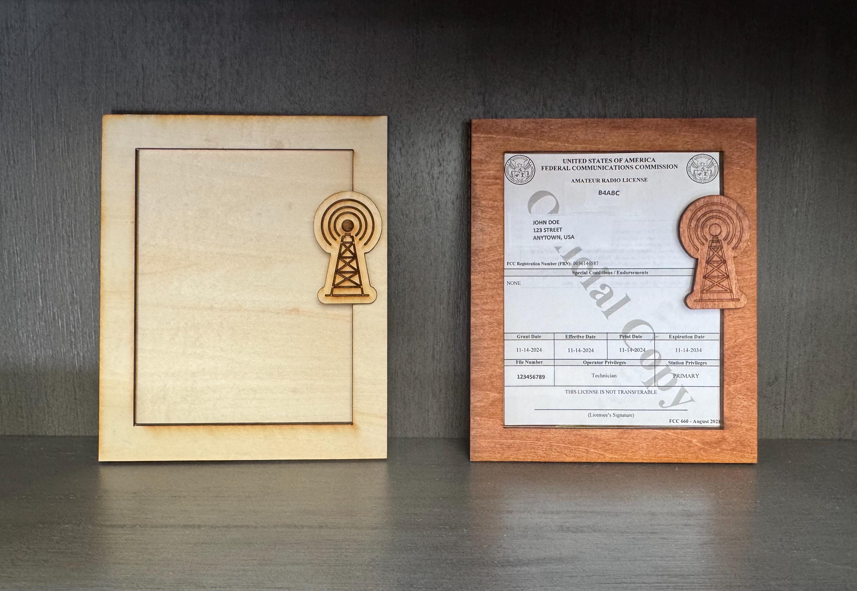 Custom FCC Ham Amateur Radio License Document Display Frame - Etsy