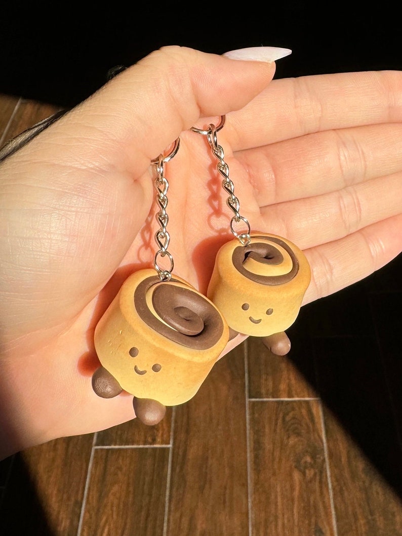 Polymer Clay Jellycat Cinnamon Roll Keychain - Etsy