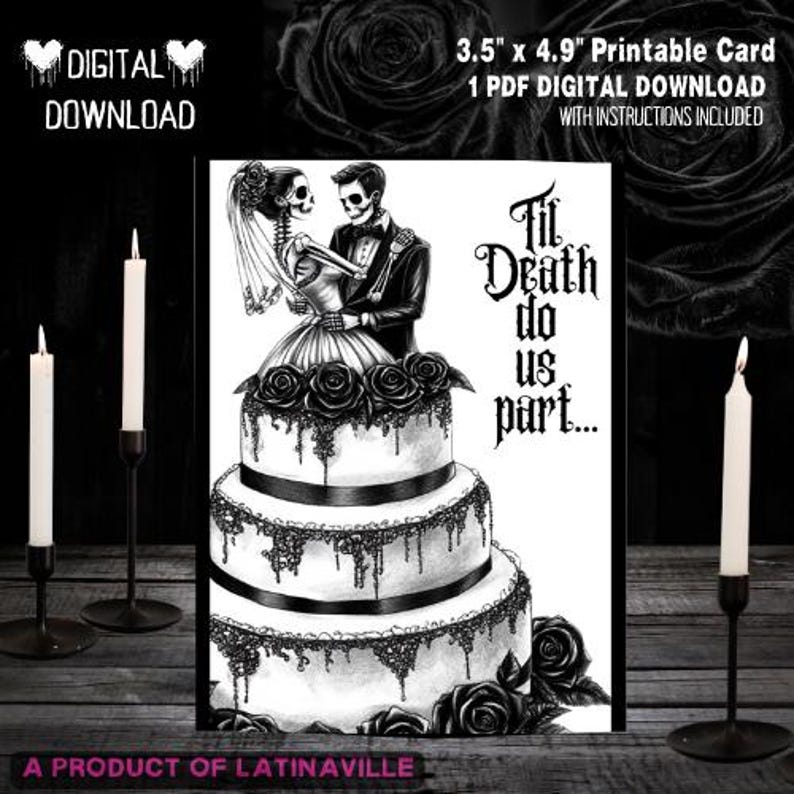 Goth Wedding Cake Card - Etsy
