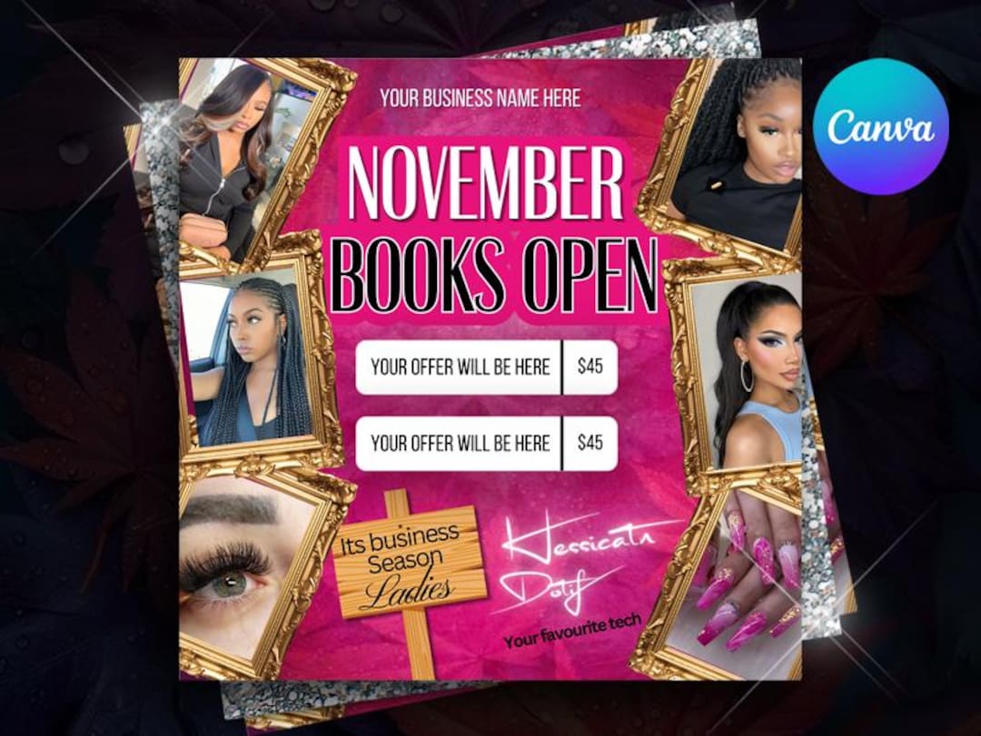 November Booking Flyer, Fall Booking Flyer, Thanksgiving Booking Flyer ...