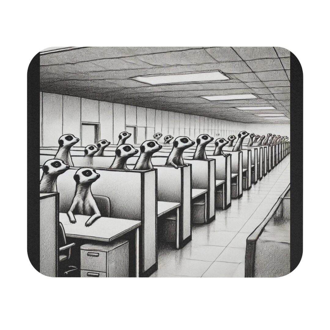 Funny 'meerkat Alley' Desk Mouse Pad - Visualizing Office/cubicle Life ...