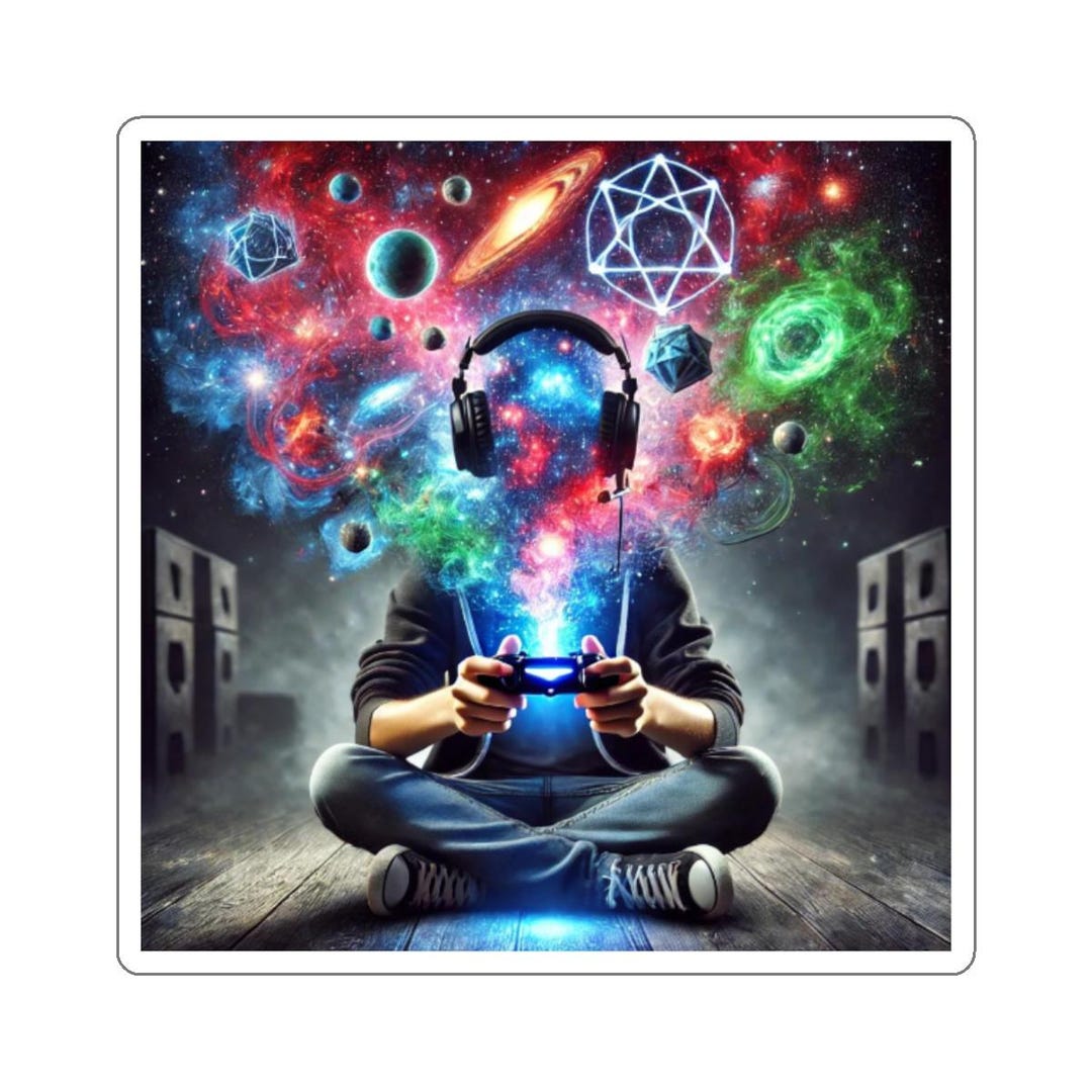 Gamer Universe Stickers, Laptop Decal, Headphones Decal, Galaxy ...
