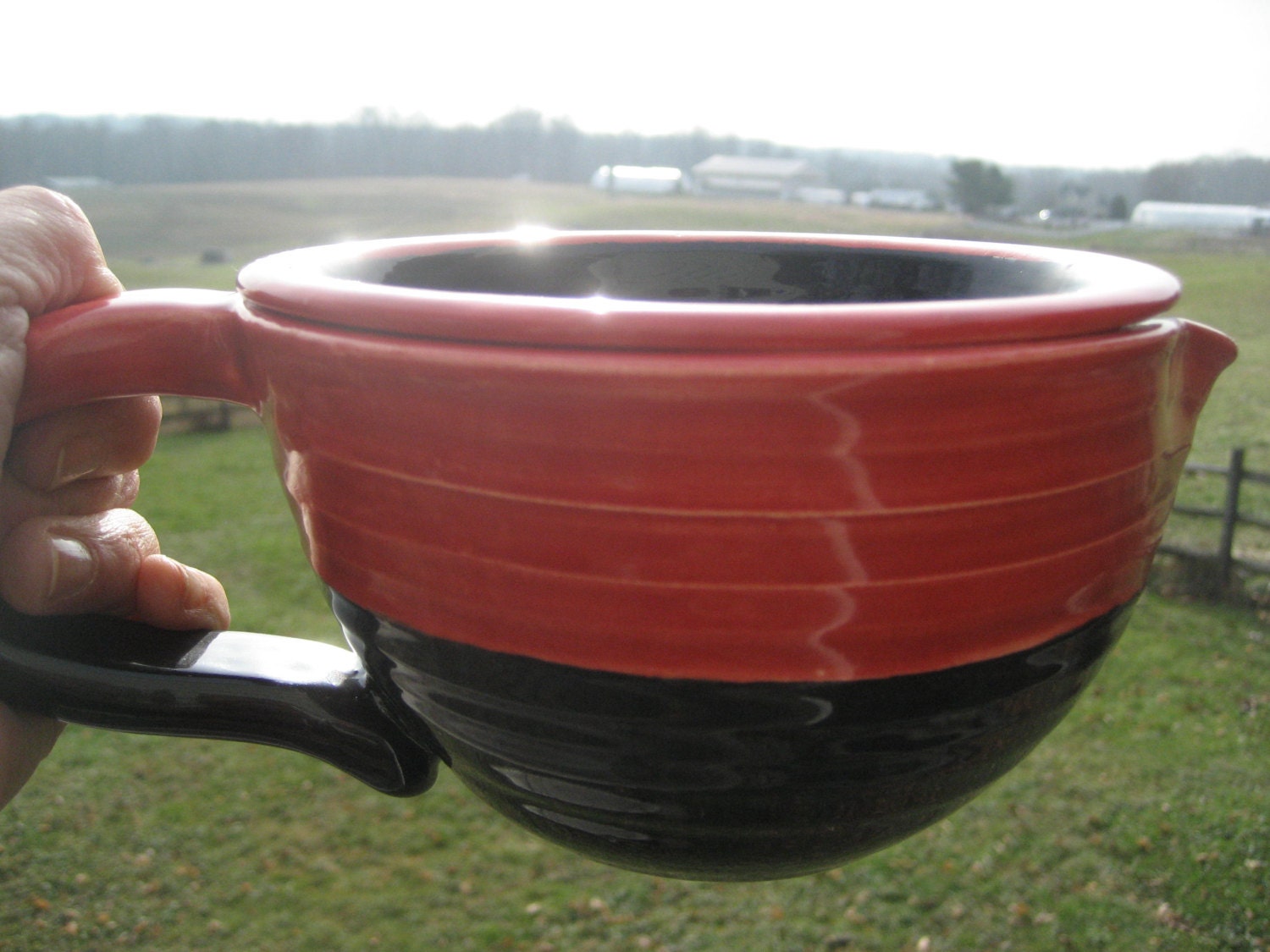 Shaving Scuttle Red and Black - Etsy