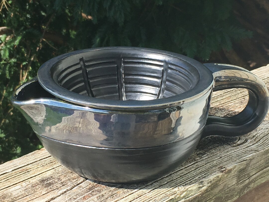 Shaving Scuttle, Antique Pewter and Satin Black - Etsy