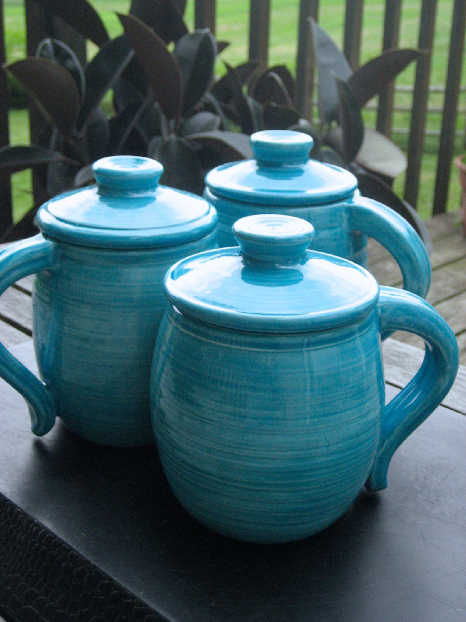 Large Covered Mug Turquoise - Etsy