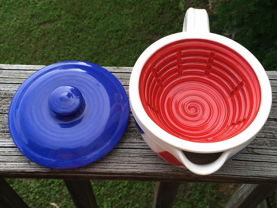 Barber pole shaving scuttle with lid | Etsy